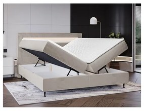 Kontinentální postel s osvětlením Eurybia, Rozměr postele: 180 x 200 cm, Potah: Ekokůže Soft 017 (bílá)