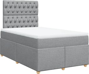 Box spring postel s matrací světle šedá 120x190 cm textil 3291226
