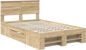 Rám postele s čelo Sonoma dub 120 x 200 cm Kompozitní dřevo 3408783