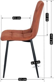 Jídelní židle Daron Velvet, cihlová