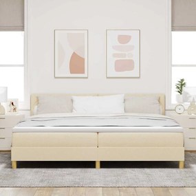 Postel s boxspringem s polštářem Krémová 200 x 200 cm textil 3339026