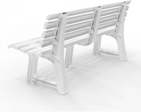 Zahradní lavice MUSKA — plast, bílá, nosnost 240 kg