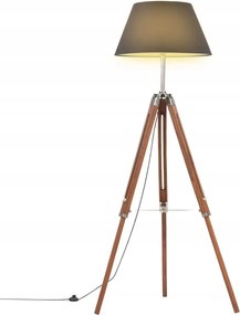 Fionshop 262935537 Stojací lampa stativ medově hnědá a černá masivní teak