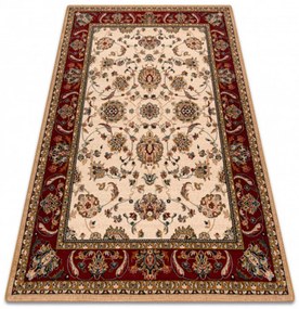 Vlněný kusový koberec Tari krémový bordó 235x350cm