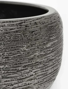 Kulatý květináč POTTA, sklolaminát, průměr 55 x výška 26 cm, stříbrná