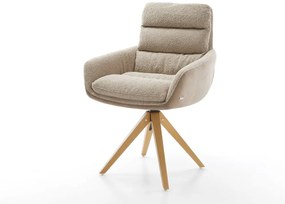 Jídelní židle Abelia-Flex s područkami mix materiálů béžová dřevěná