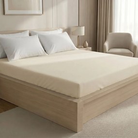 Kvalitex Bavlněné prostěradlo napínací smetanové 90x200cm