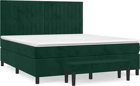 Box spring postel s matrací tmavě zelená 160x200 cm samet 3137974