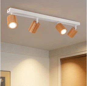 Brilagi - Bodové svítidlo MODERN WOOD 4xGU10/8W/230V dřevo/bílá