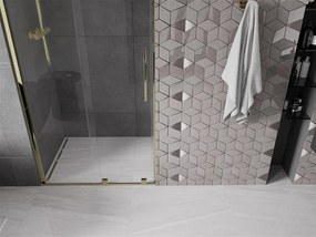 Mexen Velar, posuvné dveře do otvoru 80x200 cm, 8mm čiré sklo, zlatá lesklá, 871-080-000-01-50
