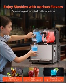 Komerční stroj na kaši 3Lx2 Margarita Smoothie Výrobník mražených nápojů