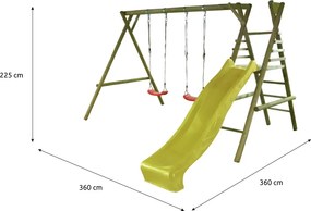 Marimex | Dětská dřevěná houpačka Marimex 11 + žlutá skluzavka | 11640375