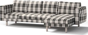 Potah na pohovku IKEA Norsborg 4-místná se šezlongem barva černá látka pletený vzor, vzorované