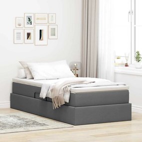 Postel s úložným prostorem a matrací Tmavě šedá 100 x 200 cm 3370207