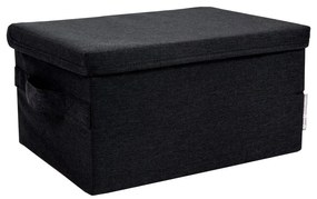 Černý látkový úložný box s víkem 45x34x25 cm Soft Storage – Bigso