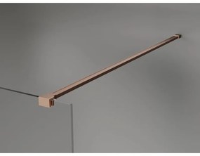 Mexen, Mexen Kioto-X sprchová stěna 100 x 200 cm, transparentní 10 mm, broušená měď - 800-100-101-65-00-X