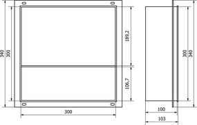 Zápustná police pod omítku Mexen X-Wall-NR 30x30 cm - inox, 1911303010S