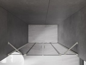 Mexen Velar Duo, posuvné sprchové dveře do otvoru 150 cm, 8mm šedé sklo, broušená ocel, 871-150-000-42-97
