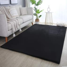Ayyildiz, Kusový koberec Pouffy 5100 Black, 60x110, černá, obývací pokoj
