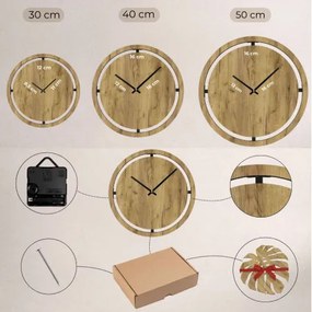 Dřevěné nástěnné hodiny s motivem lesa - moderní design | SENTOP HDF0608-čiene-ruky