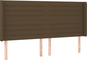 Box spring postel s matrací a LED tmavě hnědá 160x200 cm textil 3138408