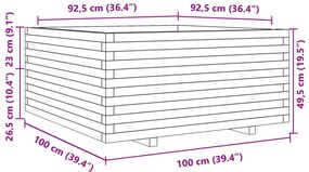 Zahradní truhlík 100 x 100 x 49,5 cm impregnované borové dřevo