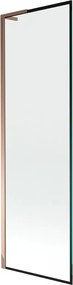Mexen Next L, 1-křídlová vanová zástěna 60 x 150 cm, 6mm čiré sklo-černý vzor, ​​růžové zlato profil, 895-060-000-03-70-60
