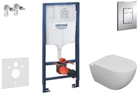 Grohe Rapid SL - Set předstěnové instalace, klozetu Oudee a sedátka softclose, tlačítko Skate Cosmopolitan, chrom SANI11BA1100