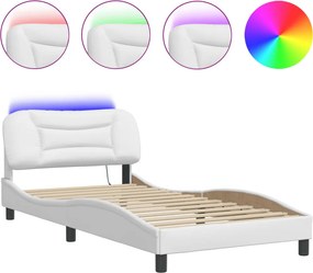 Rám postele s LED bez matrace Hvar bílý 100 x 200 cm 3213914