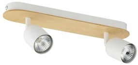 TK Lighting | Bodové svítidlo TOP WOOD 2xGU10/10W/230V bílá/dřevo | TK3295