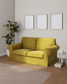 Potah na pohovku IKEA Ektorp 2-místná rozkládací  NOVÝ MODEL 2012 barva zelená látka lesklé, sametová