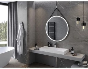 Mexen Reni, LED koupelnové zrcadlo s podsvícením 120x80 cm, 6000K, černý rám, ochrana proti zamlžování, 9812-100-100-611-70