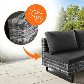 Velaco Ratanový zahradní nábytek Lime, 5 osob, šedý
