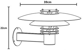 Nordlux 24381030 Phoenix, venkovní nástěnné svítidlo, 1x60W, kov, měděná, IP44, průměr 42cm