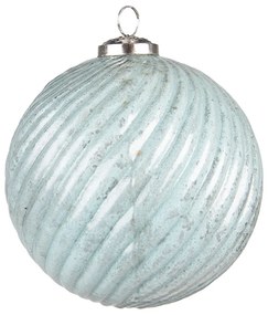 Tyrkysová antik vánoční skleněná ozdoba koule XL - Ø15*15 cm