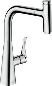 Hansgrohe Metris Select, dřezová baterie s výsuvnou koncovkou, chromová, 14857000