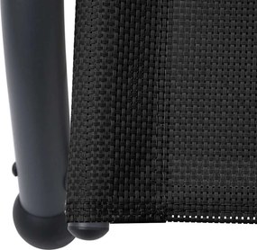 Dvojité zahradní lehátko s baldachýnem textilen černé 310543
