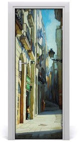 Fototapeta samolepící na dveře Ulice Barcelony 75x205 cm