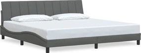 Rám postele bez matrace Hanko tmavě šedý 200 x 200 cm textil 3310413