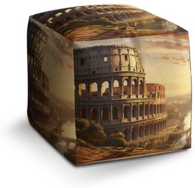 Sablio Taburet Cube Řím Koloseum Historic: 40x40x40 cm