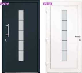 vidaXL Vchodové dveře hliník a PVC 100 x 210 cm [3056816] Barva: antracitová