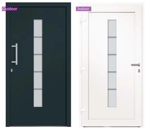 Vchodové dveře hliník a PVC antracitové 100 x 210 cm,  3056816