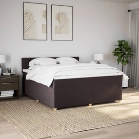 Box spring postel s matrací tmavě hnědá 180x200 cm textil 3286762