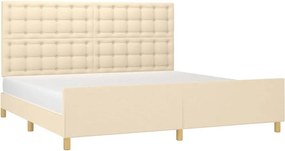 Rám postele bez matrace krémový 200 x 200 cm textil 3125410