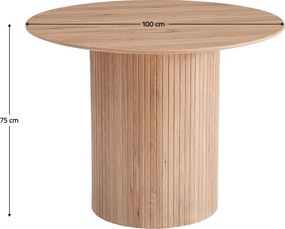 Jídelní stůl, dub, průměr 100 cm, PAOLO
