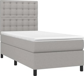 Box spring postel s matrací světle šedá 90x200 cm textil 3142065