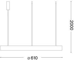 Ideal Lux - LED Stmívatelný lustr na lanku GEMINI LED/48W/230V pr. 61 cm zlatá