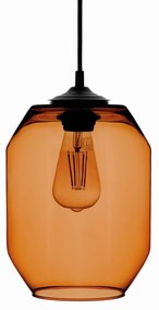 Stínidlo závěsného světla Barrel mouth-blown amber