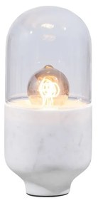 Bílá stolní lampa se skleněným stínidlem (výška 26 cm) Asel – WOOOD