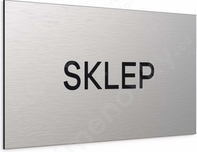 ACCEPT Označení podlaží "SKLEP" - stříbrná tabulka - černý popis